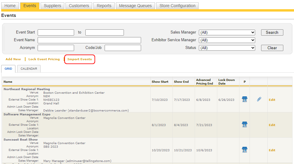 Importing Events – Boomer Commerce