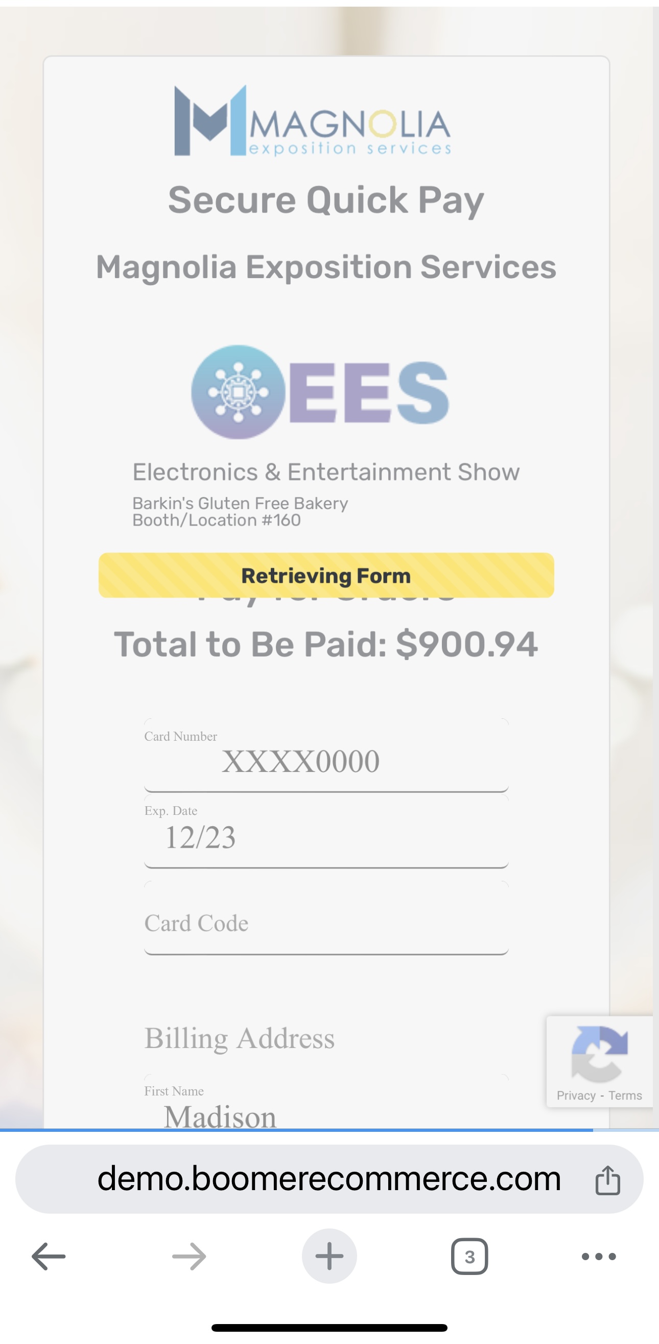 Secure Quick Pay Check Out Step by Step – Boomer Commerce