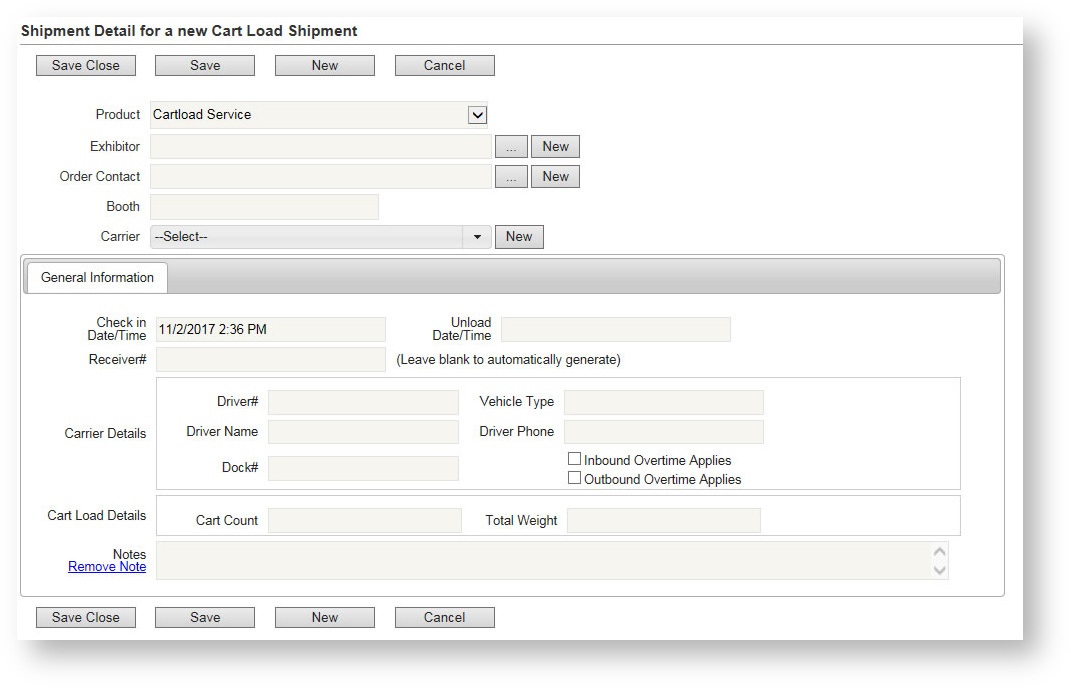 Create a Cart Load Service Shipment – Boomer Commerce