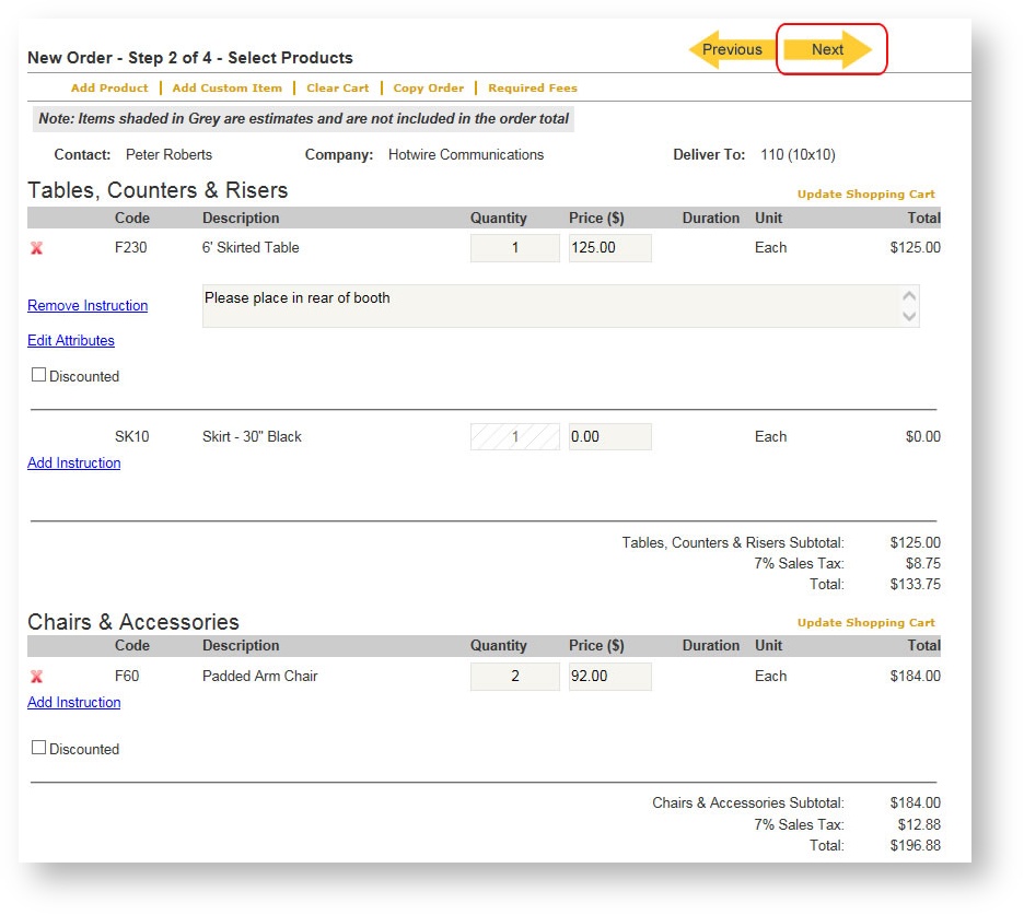 Create an Order for an Exhibitor – Boomer Commerce
