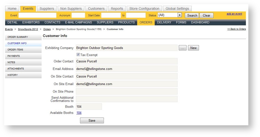 Customer Info – Boomer Commerce