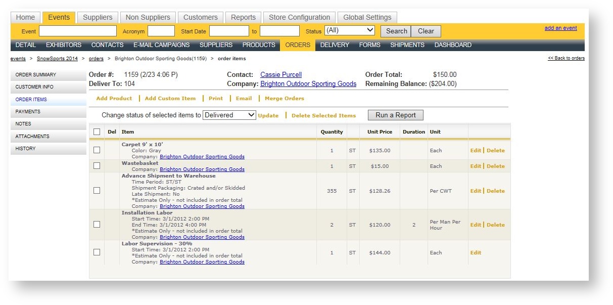 Order Items Grid – Boomer Commerce