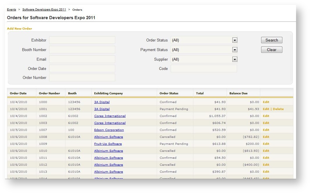 Search for an Existing Order – Boomer Commerce