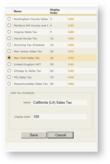 Tax and Gratuity Schedules – Boomer Commerce