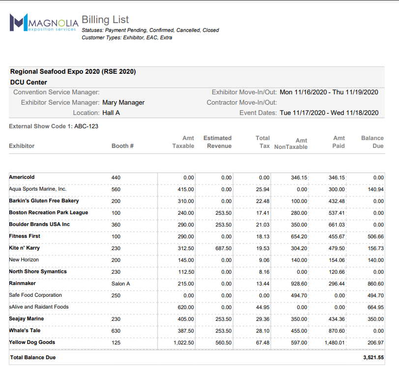 Billing List – Boomer Commerce