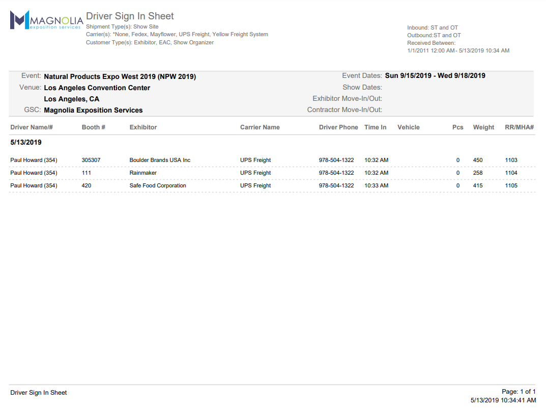 Driver Sign In Sheet – Boomer Commerce