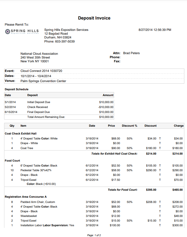 Invoice - Show Management - Deposit – Boomer Commerce